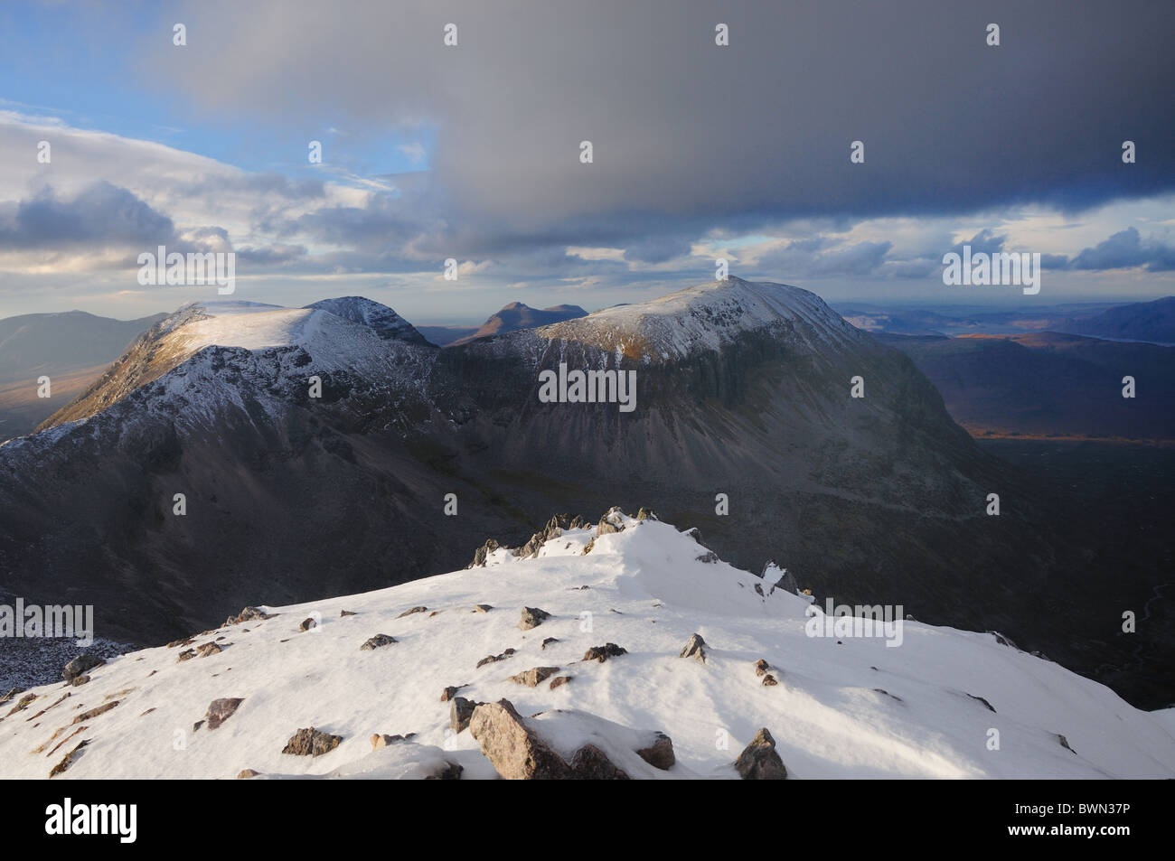 View from Spidean Coire Nan Clach on Beinn Eighe towards Coinneach Mhor ...