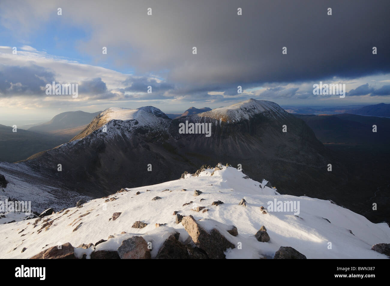 View from Spidean Coire Nan Clach on Beinn Eighe towards Coinneach Mhor ...