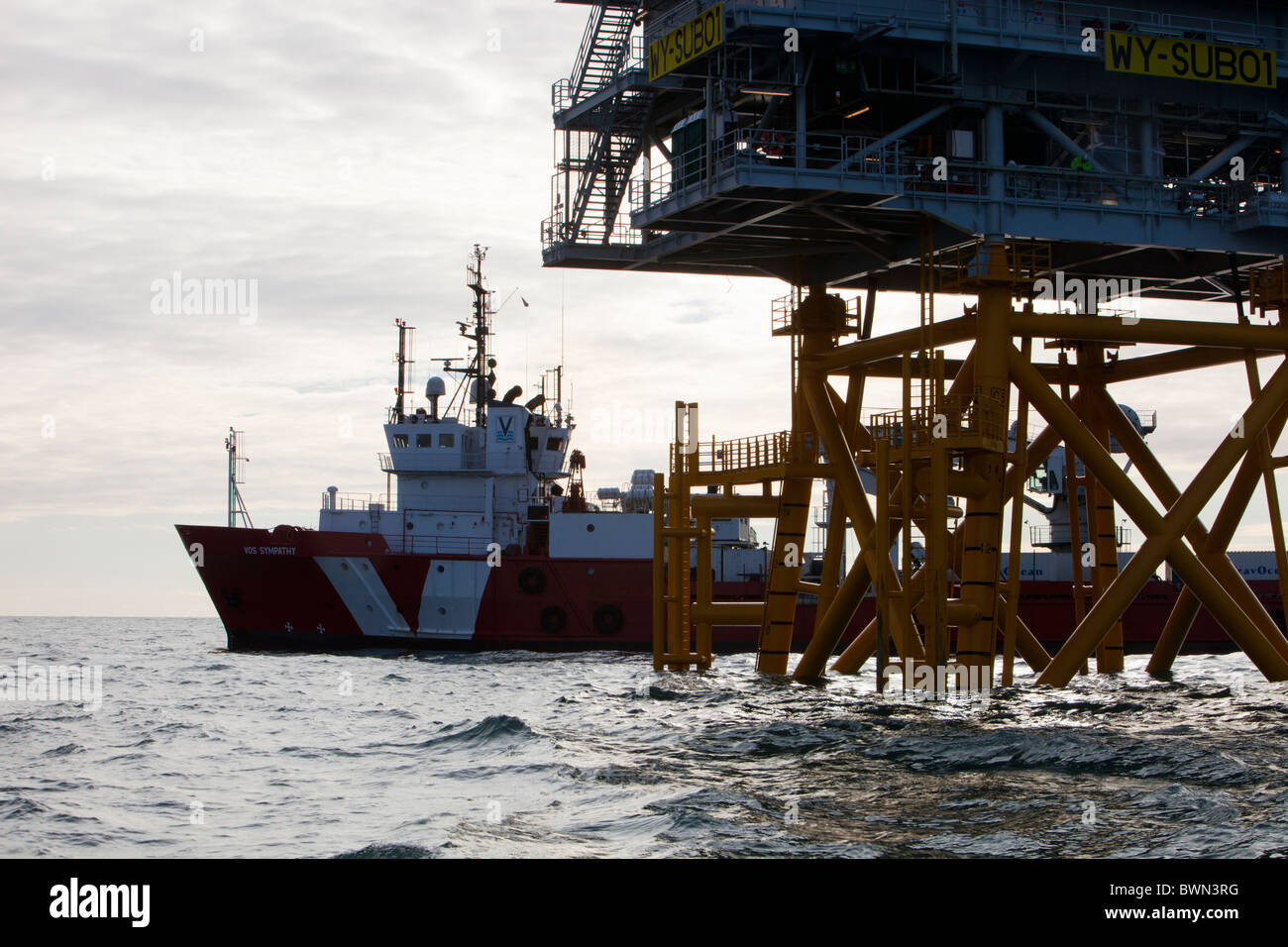 Working on installing the Walney 1 offshore wind farm off Barrow in ...