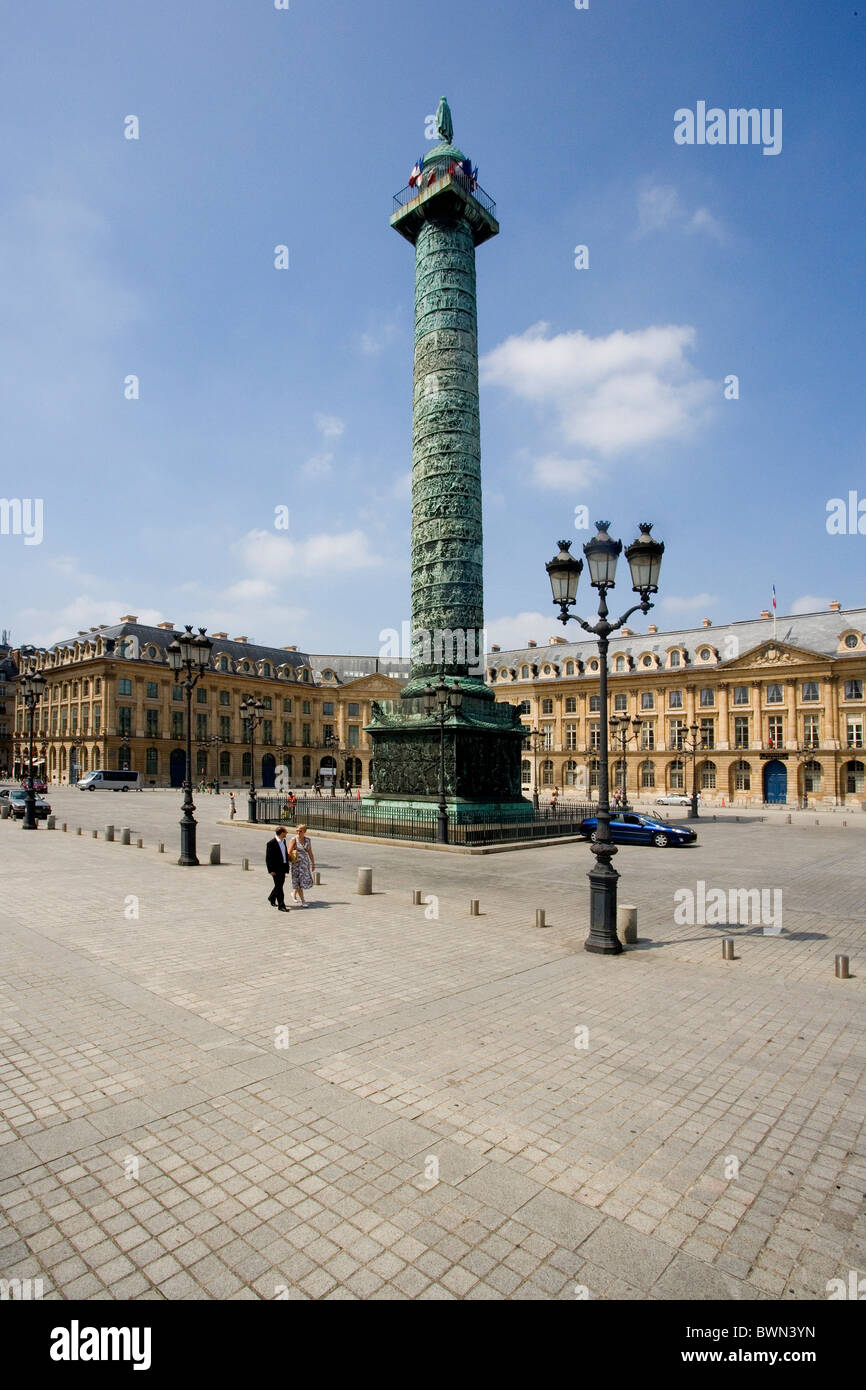 France Europe Paris city Vendome Square La Colonne column historic ...