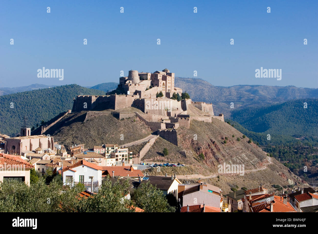 Spain Europe Catalonia Region Cardona City Cardona castle fort old town ...