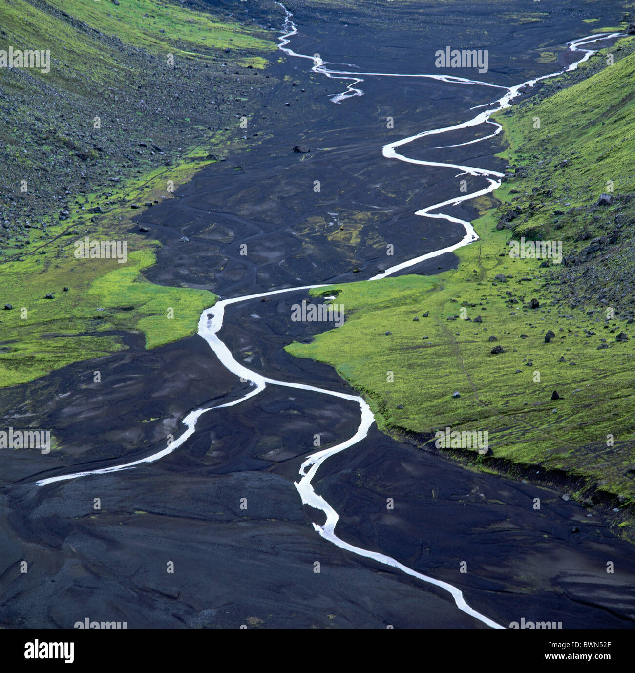 Europe Iceland Europe Arctic Eldgja fire-canyon eruption-ditch brook ...