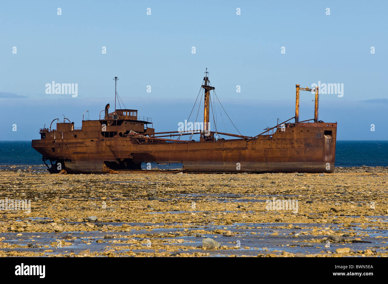 M/V Ithaca shipwreck, Cape Merry, Churchill, Manitoba Stock Photo - Alamy
