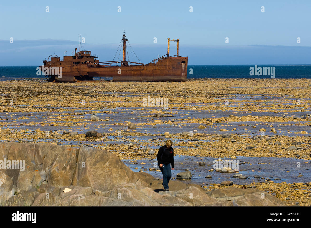 M/V Ithaca shipwreck, Cape Merry, Churchill, Manitoba Stock Photo - Alamy
