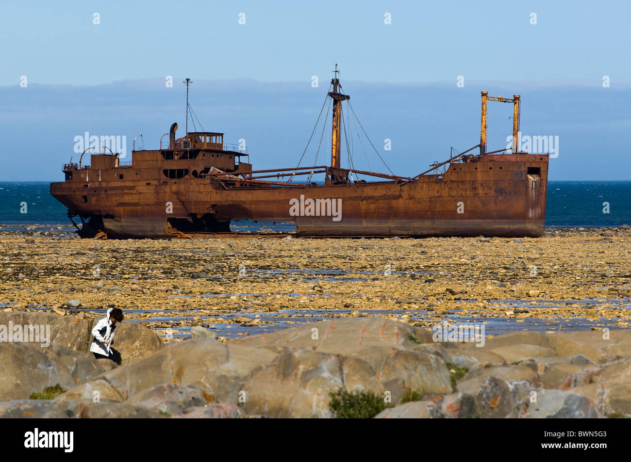 M/V Ithaca shipwreck, Cape Merry, Churchill, Manitoba Stock Photo - Alamy