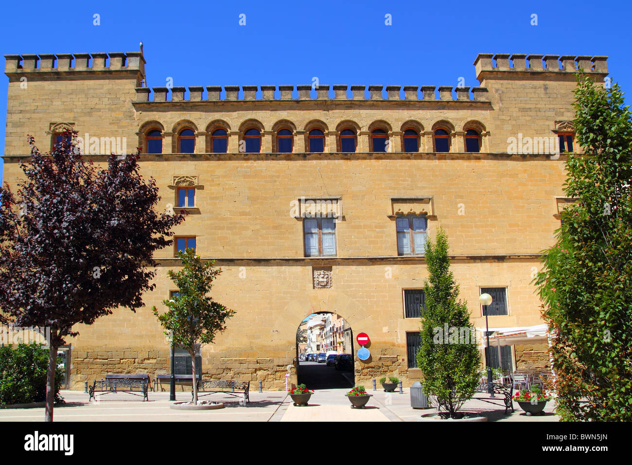 Ayerbe Palace palacio in Aragon Spain monument castle Stock Photo - Alamy
