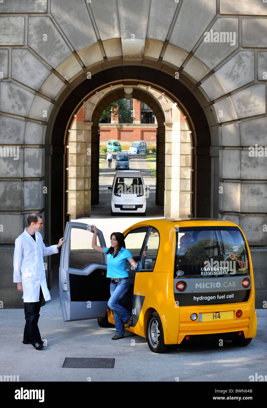 The fleet of hydrogen fuel cell 'Micro Cab' vehicles at the University ...