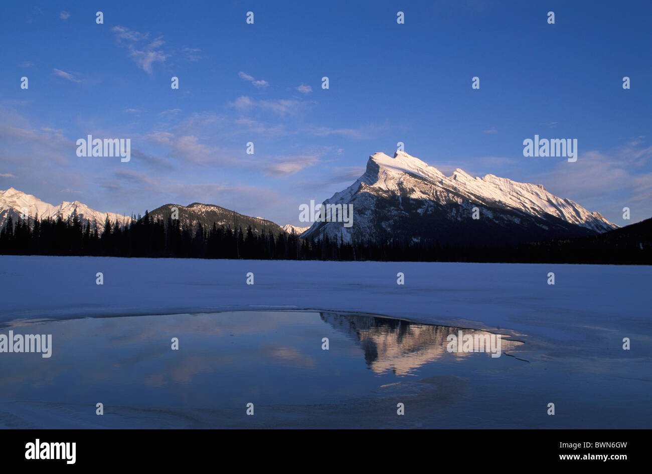Canada North America America Vermillion Lake Mount Rundle Banff ...