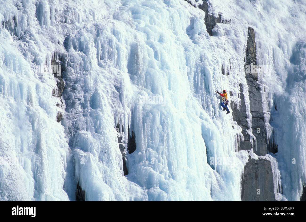 Canada North America America Ice climbing weeping wall Banff national ...