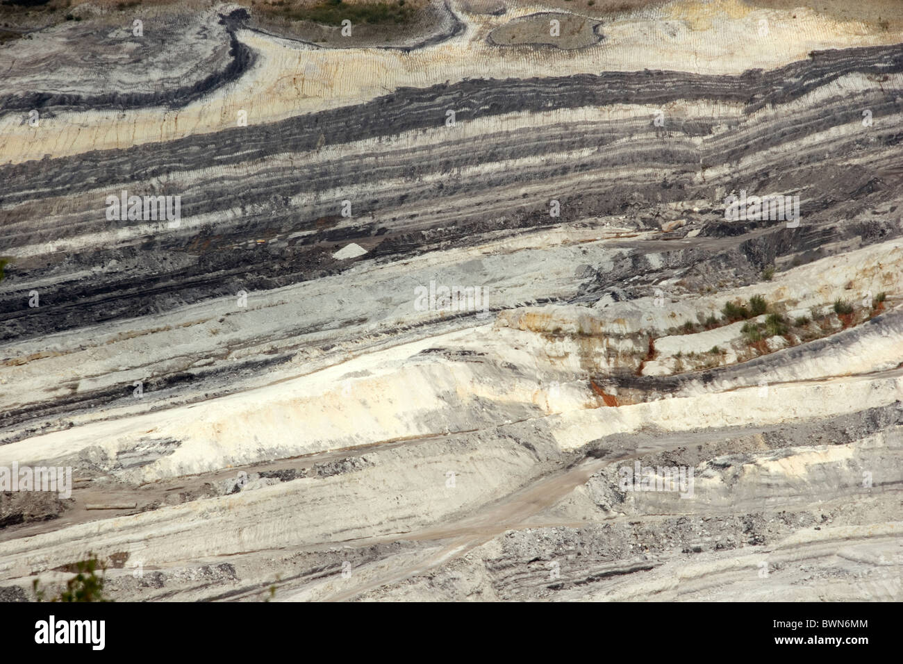 Ball clay quarry showing seams of clay Stock Photo - Alamy