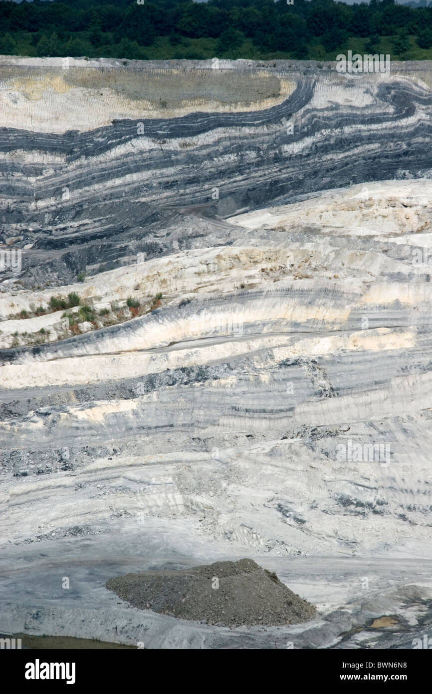 Ball clay quarry showing seams of clay Stock Photo - Alamy