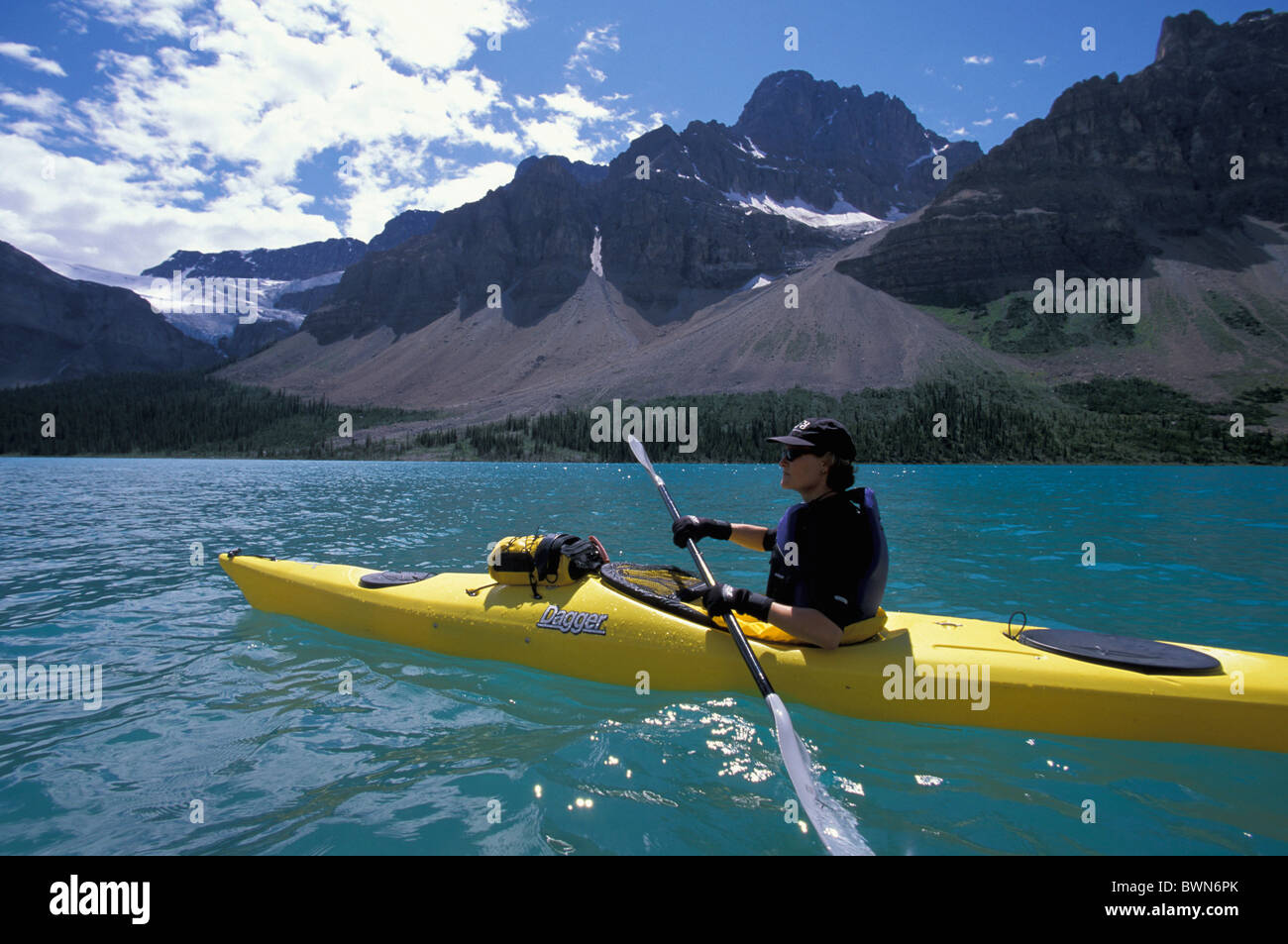 Canada North America America Kayaking Bow Lake Banff national park ...