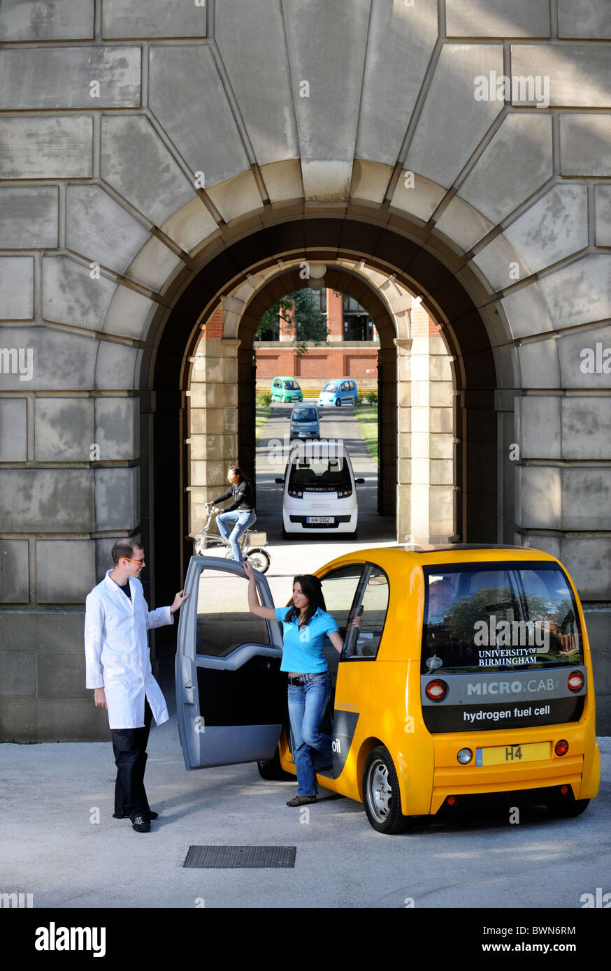 The fleet of hydrogen fuel cell 'Micro Cab' vehicles at the University ...