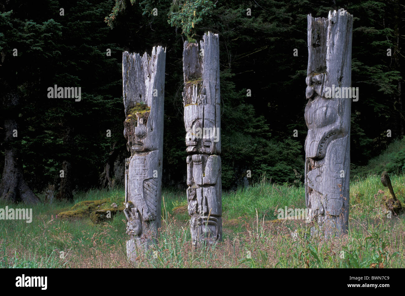 Canada North America America Totem poles Haida Indian village Queen ...