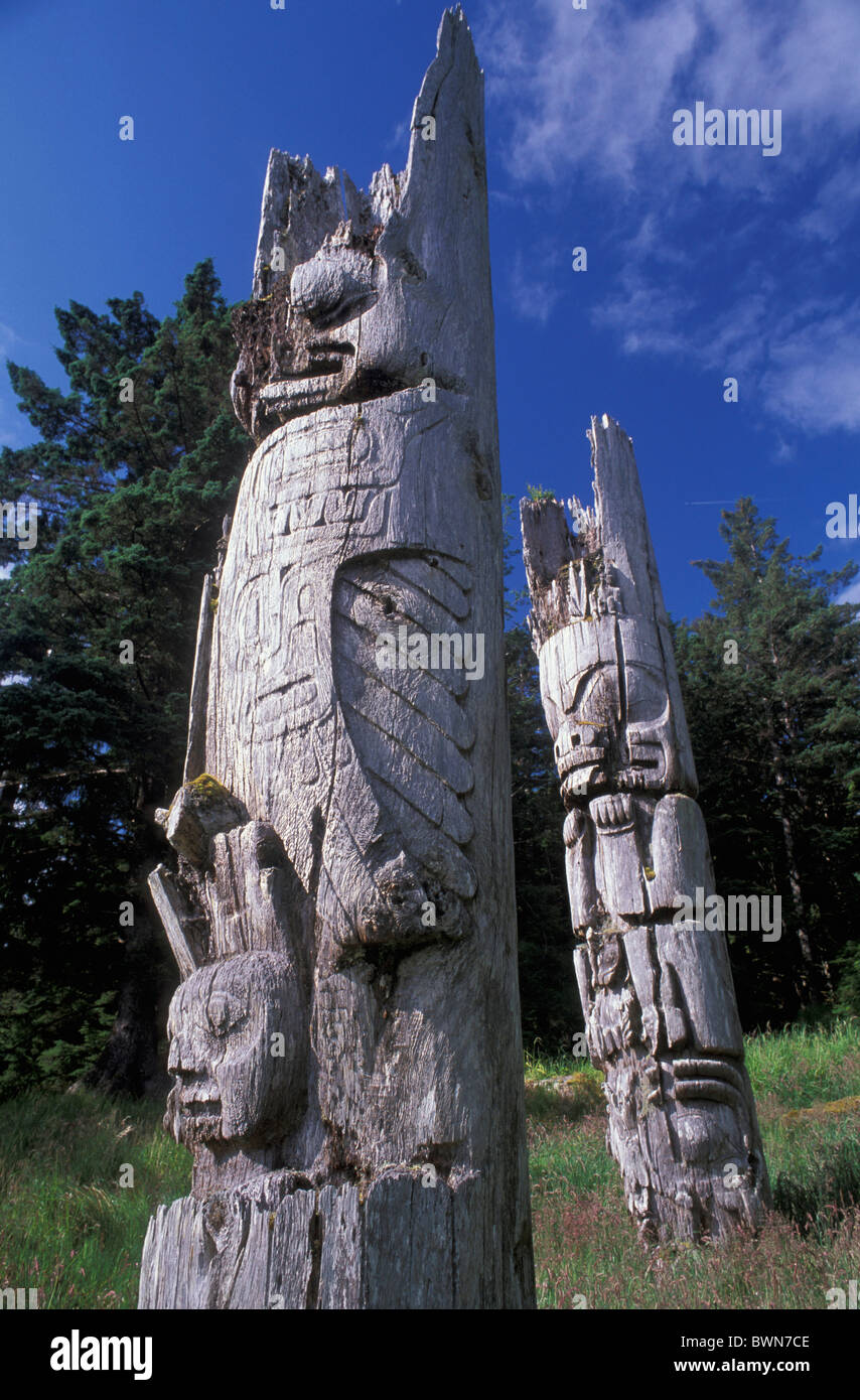 Canada North America America Totem poles Haida Indian village Queen ...