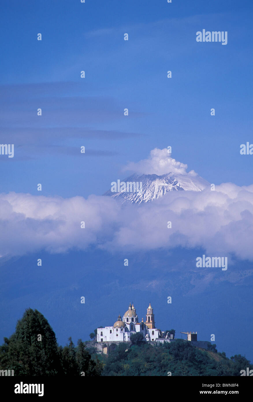Mexico Central America America Cholula Tepanapa pyramid Popocatepetl ...
