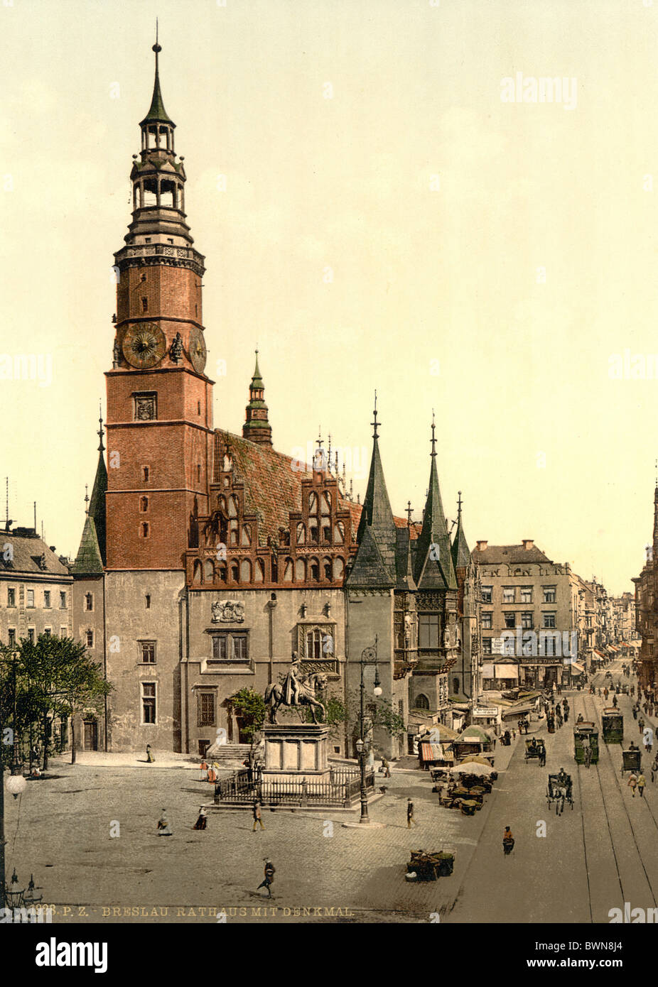 Breslau Town hall Silesia Brick Gothic architecture square formerly ...