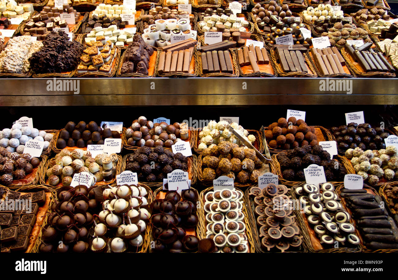Selection of chocolate in a row Stock Photo - Alamy