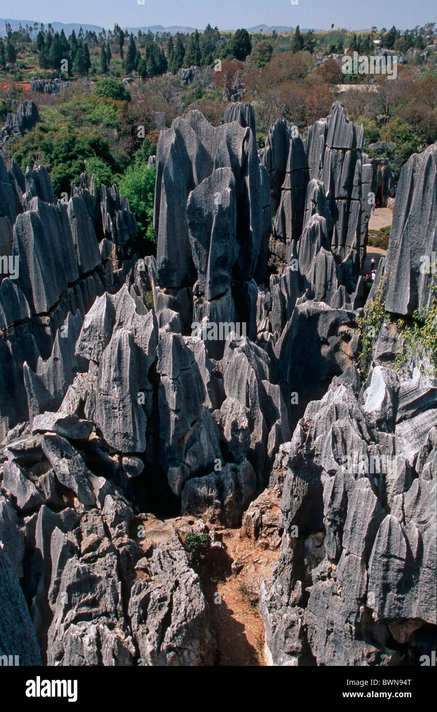 China Asia Shilin Stone Forest Kunming Yunnan Province landscape karst ...