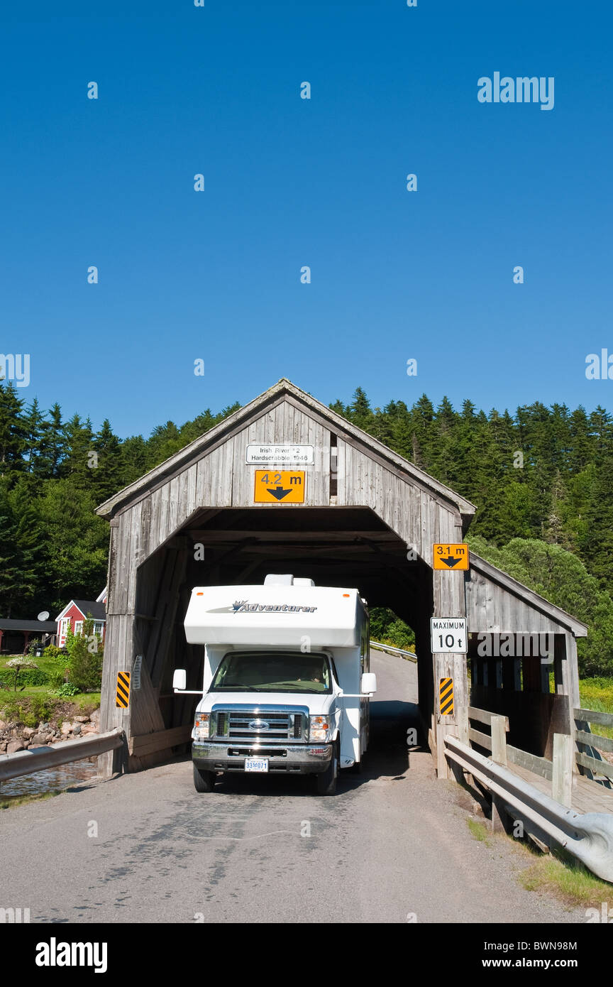 Irish River covered bridge, St. Martins, New Brunswick, the maritimes ...