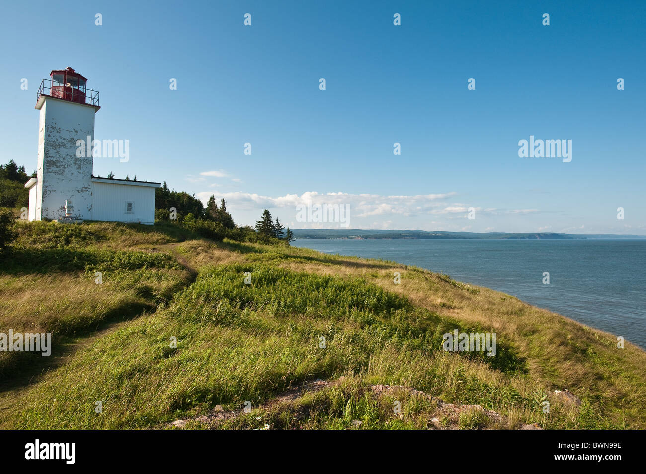 New Brunswick, Canada. Quaco Head Lighthouse outside St. Martins Stock ...