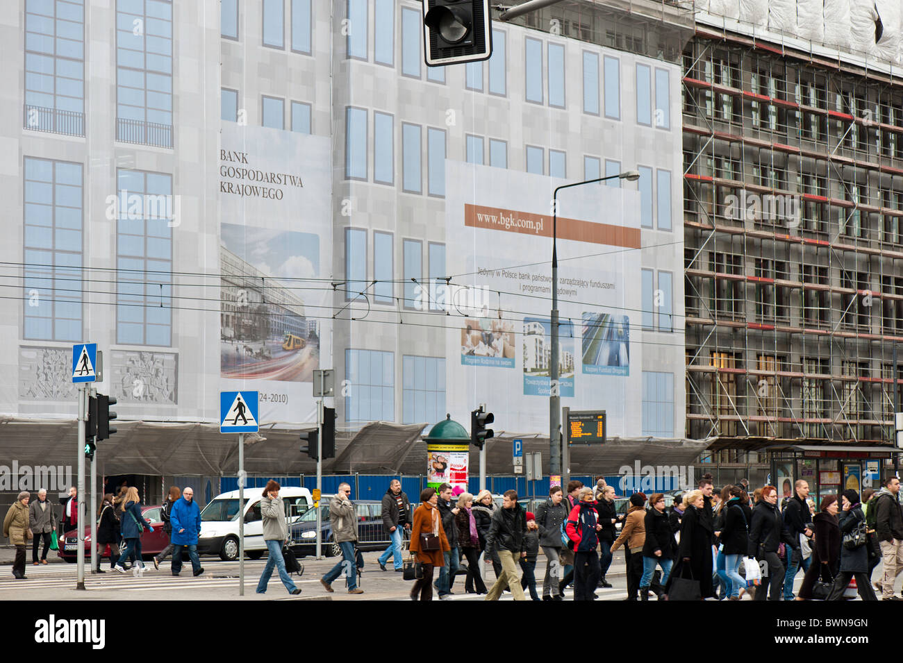 Busy street, Warsaw, Poland Stock Photo - Alamy