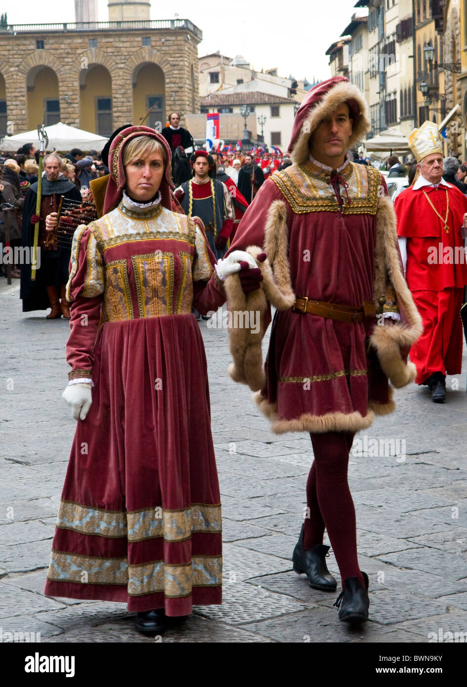 Medieval parade of Cavalcata dei Magi, Florence (Firenze), Tuscany ...