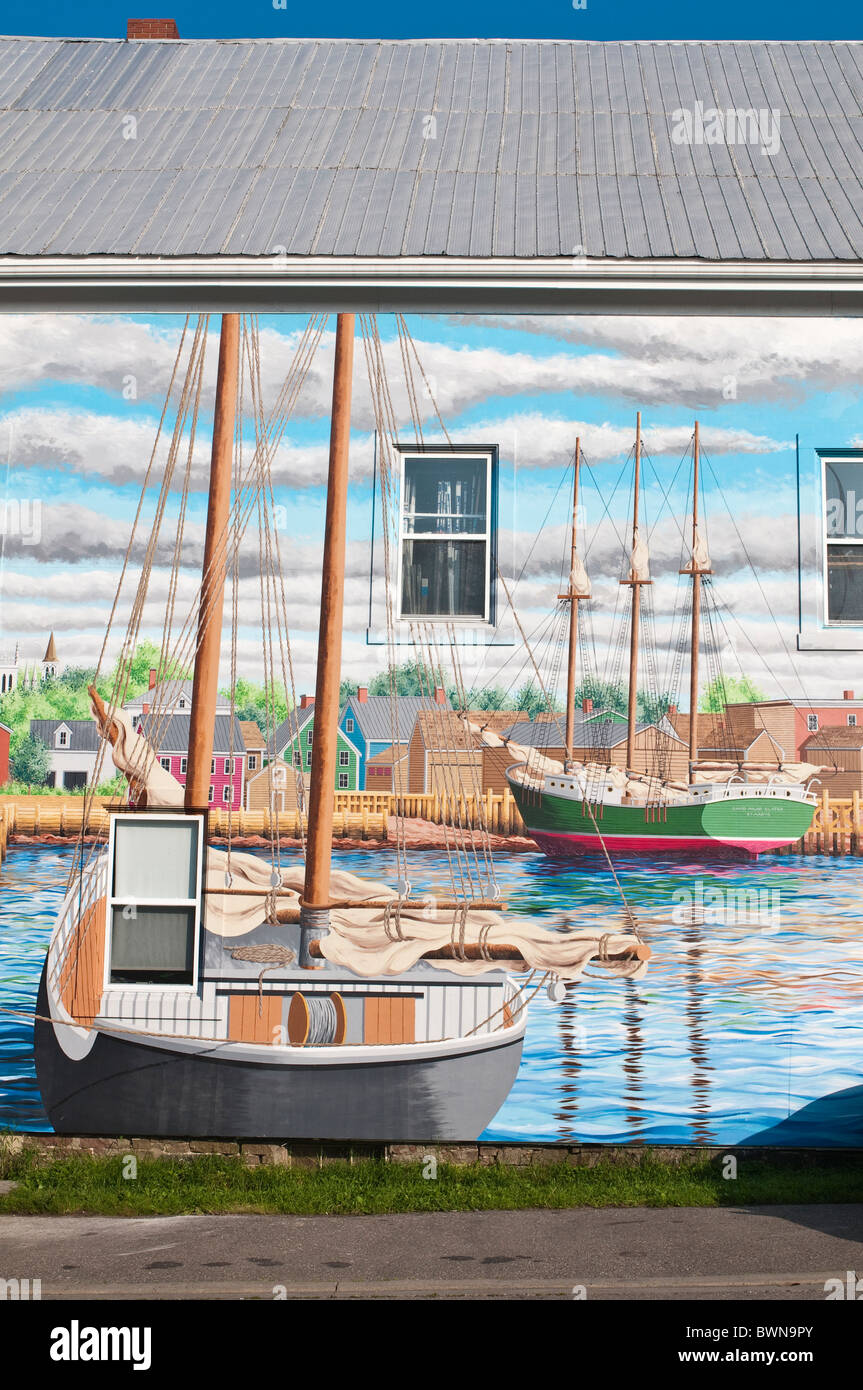 Wall Mural in St. Andrews, New Brunswick, The Maritimes, Canada Stock ...