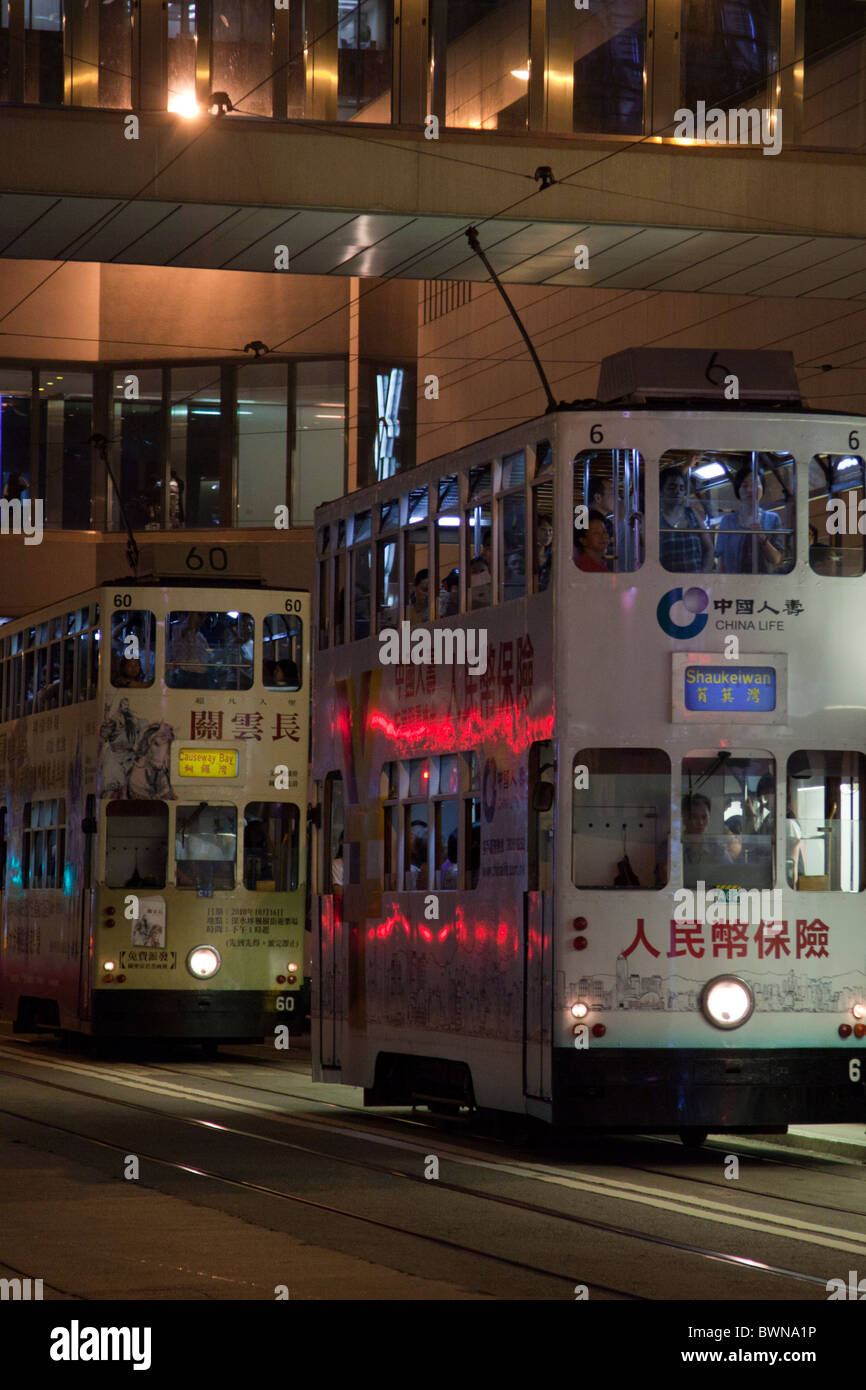 Looking at Hong Kong's tram transport system, double decker tram in The ...