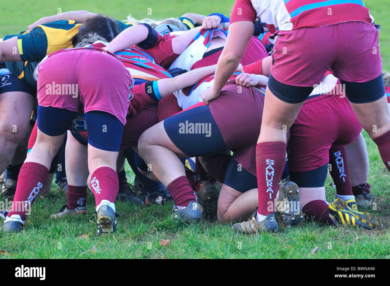 Effort ,womens rugby Stock Photo - Alamy