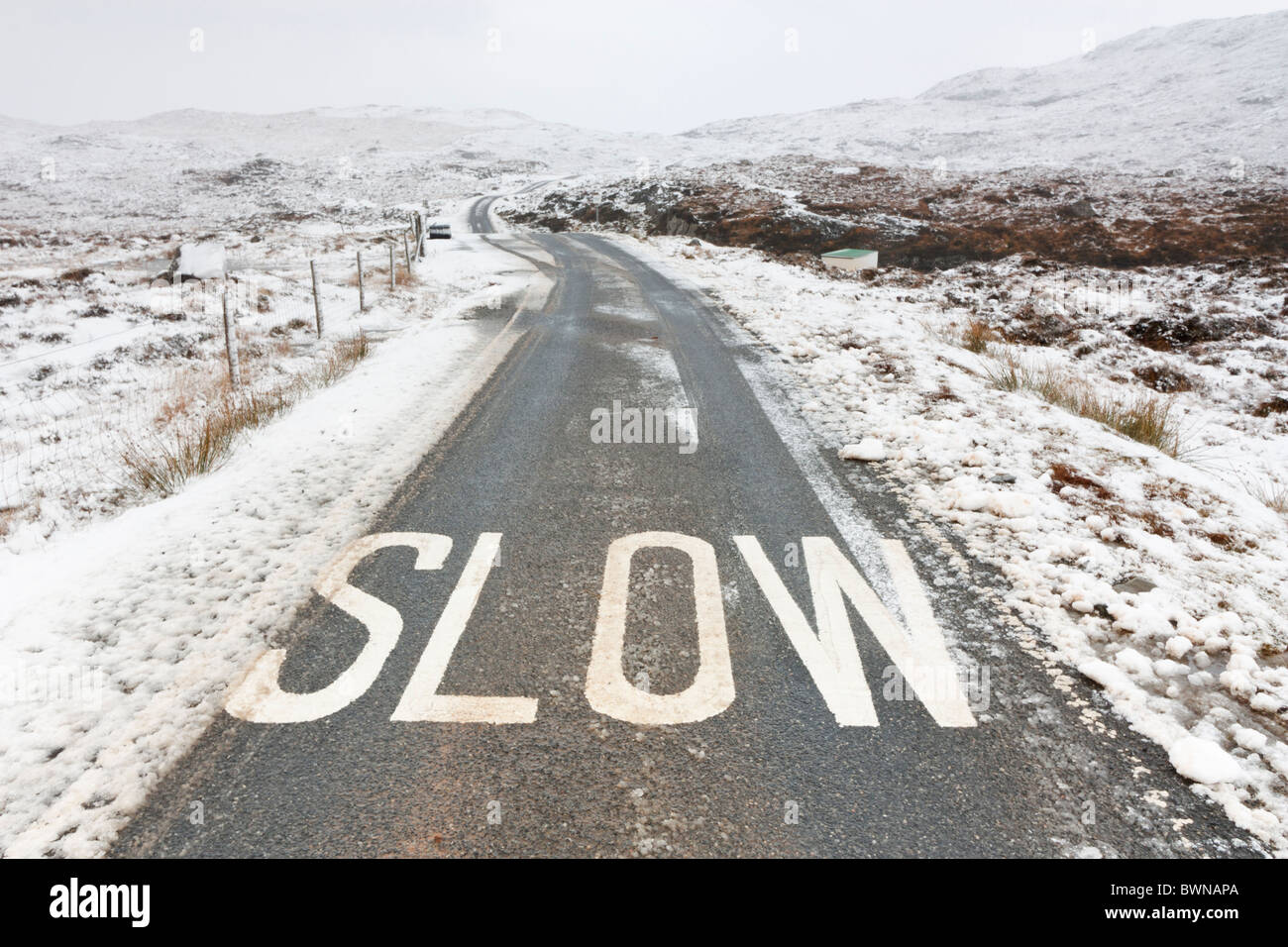 Slow Road Marking High Resolution Stock Photography and Images - Alamy