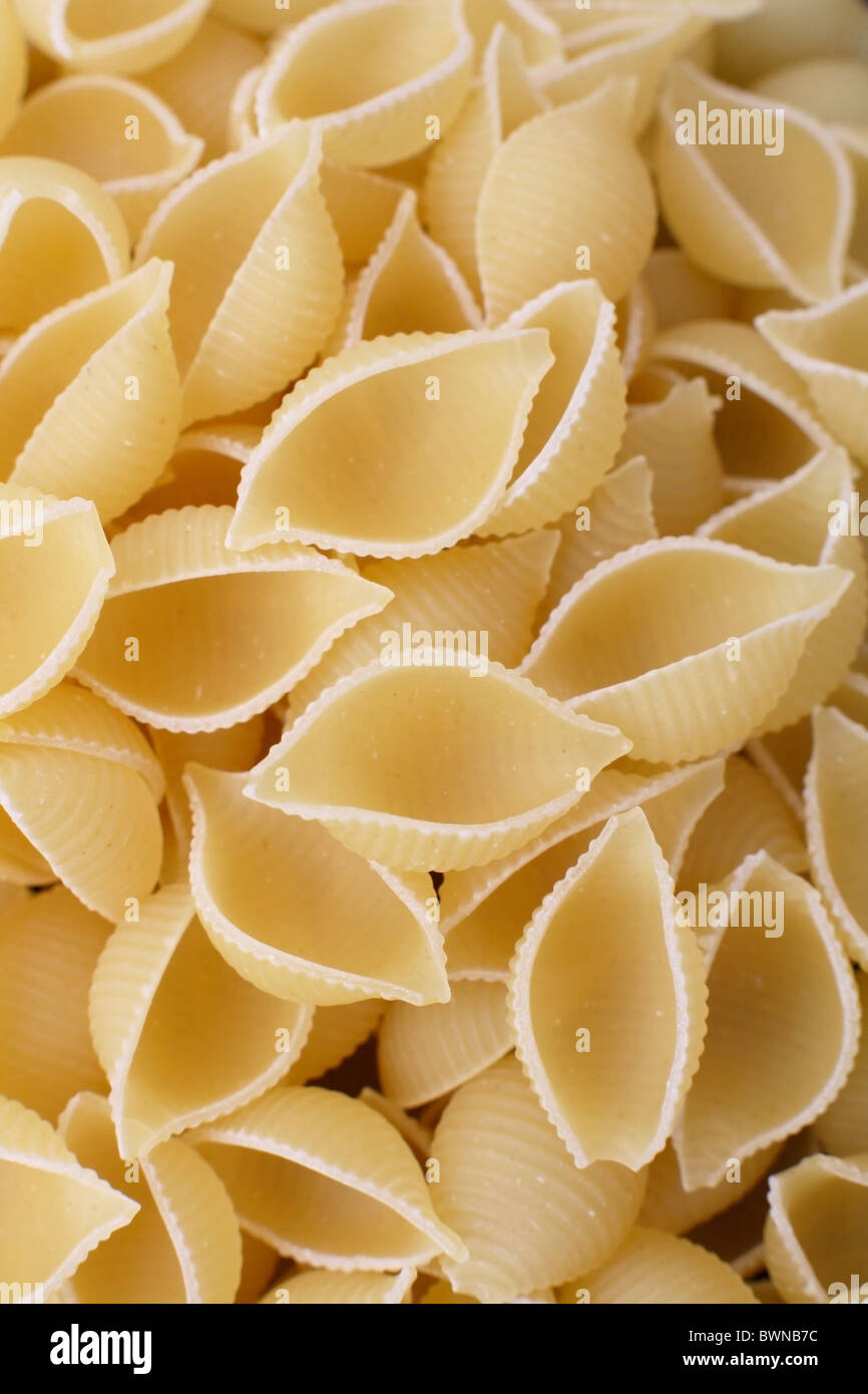 Raw Conchiglie Seashell Shaped Pasta Shapes Stock Photo - Alamy