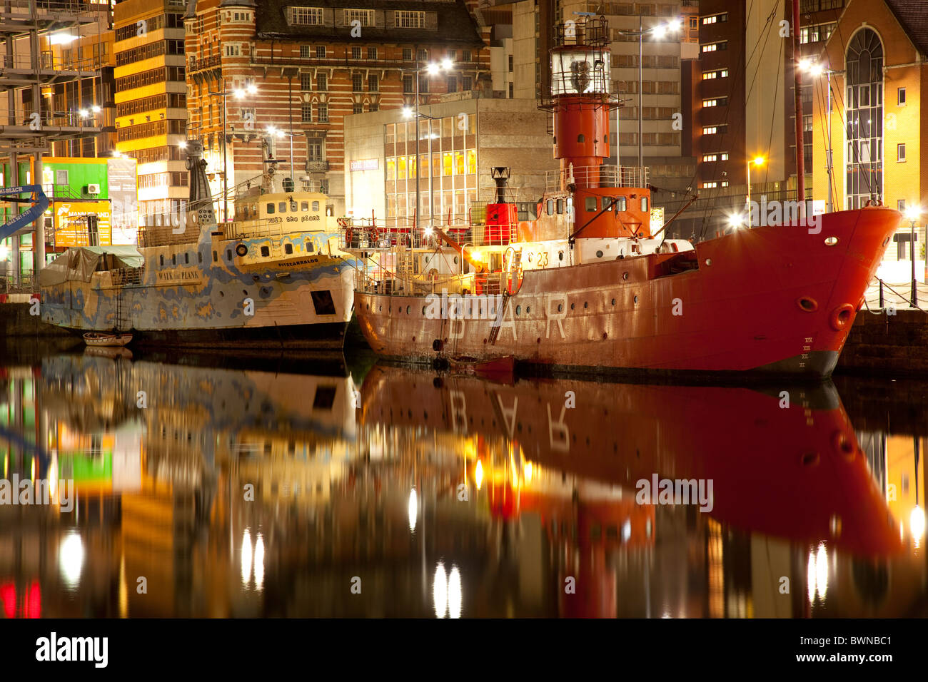BAR Lightship and Walk The Plank moored in Albert Dock, Liverpool ...