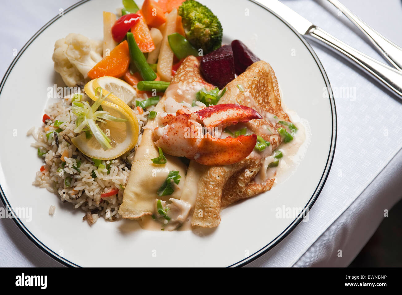 Seafood lobster cuisine crepes, New Brunswick, The Maritimes, Canada ...