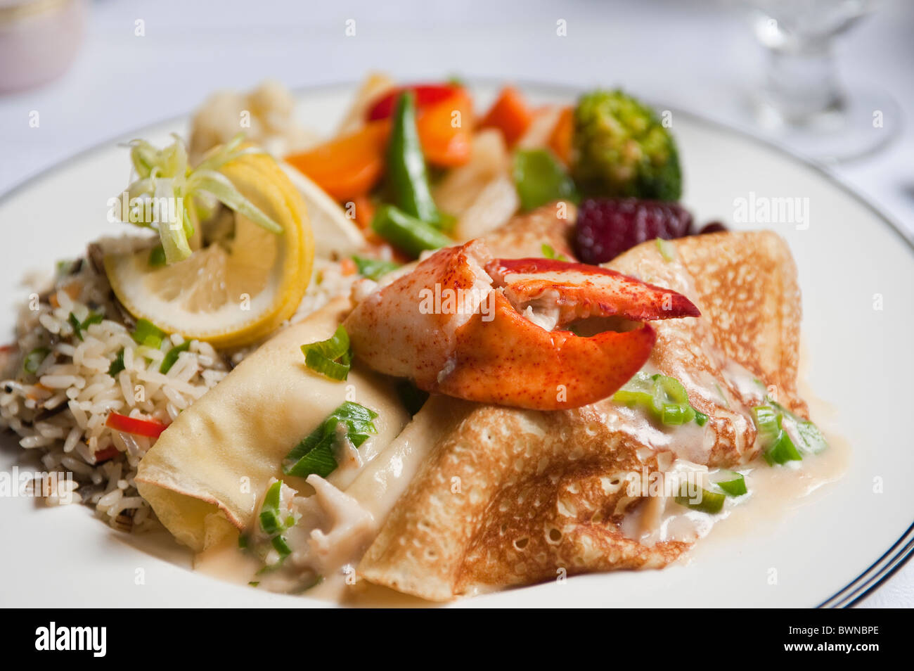 Seafood lobster cuisine crepes, New Brunswick, The Maritimes, Canada ...