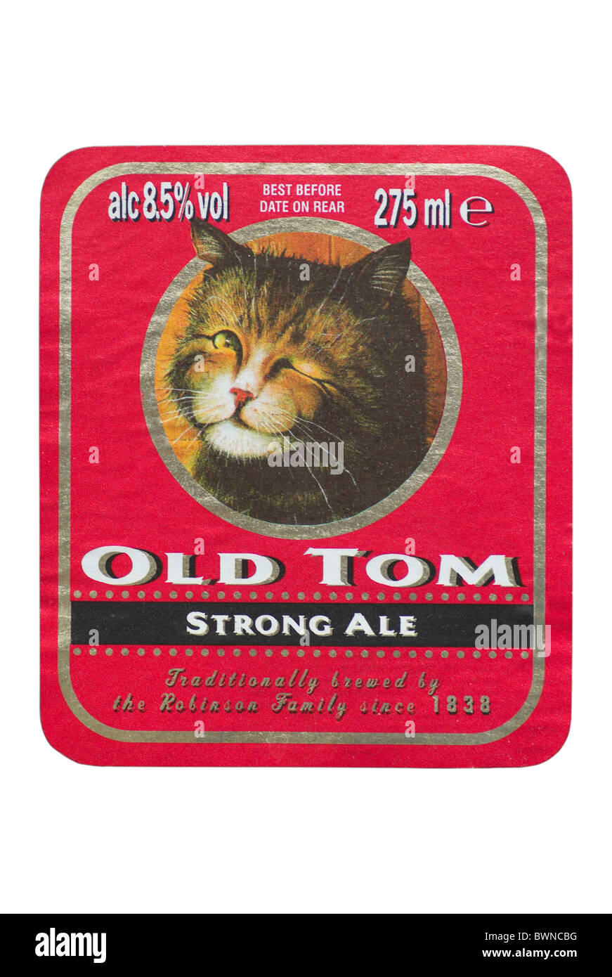 Robinson Old Tom bottle label circa late twentieth century Stock Photo ...