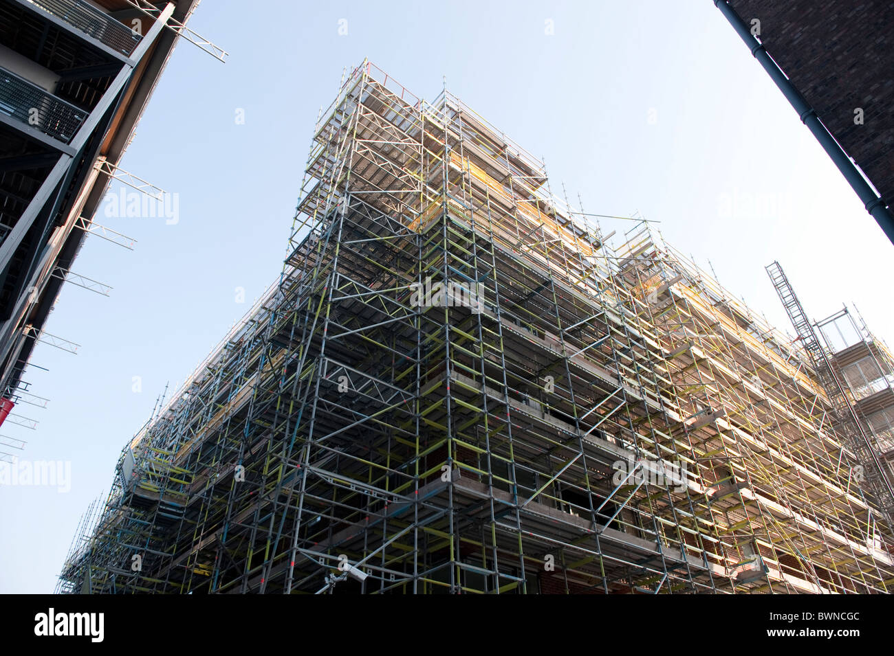 Large Scaffolded Building Site Stock Photo - Alamy