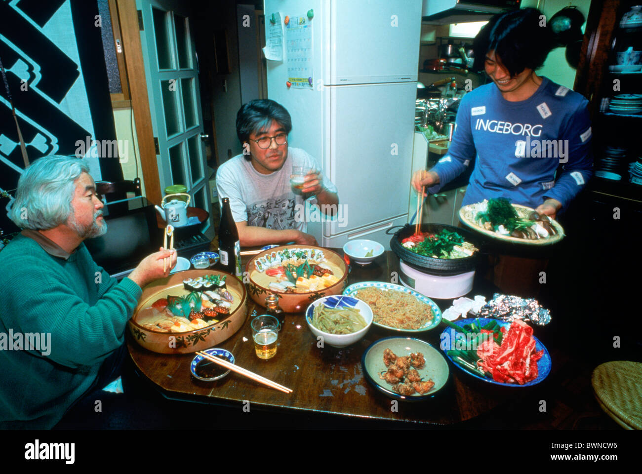 Father son eating sushi hi-res stock photography and images - Alamy