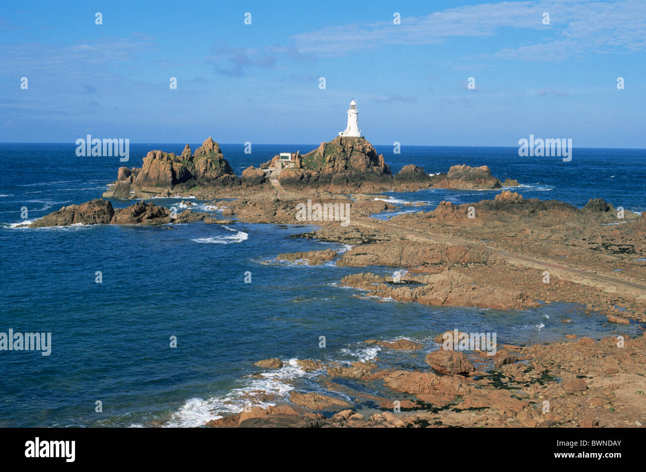 Channel Islands Island of Jersey La Corbiere Lighthouse Lighthouse Coast Coastal Coastline Sea ...