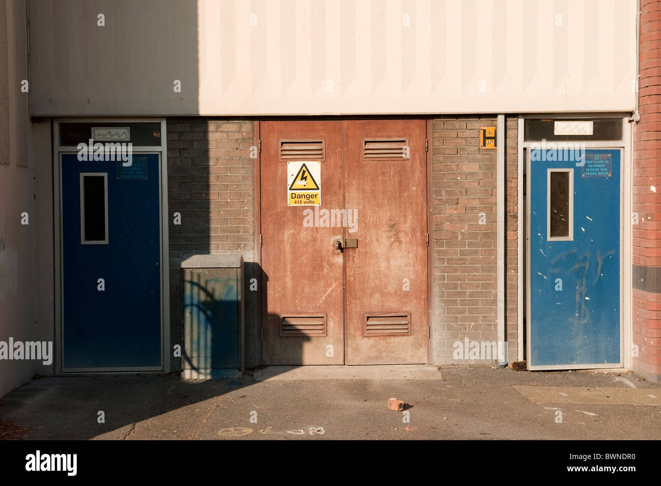 Sub station entrance at block of flats Stock Photo - Alamy