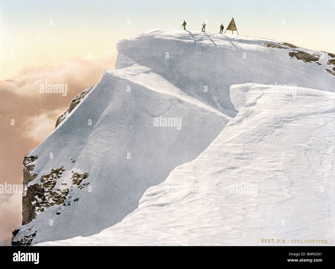 Switzerland Europe Mount Titlis summit people snow mountain mountains ...