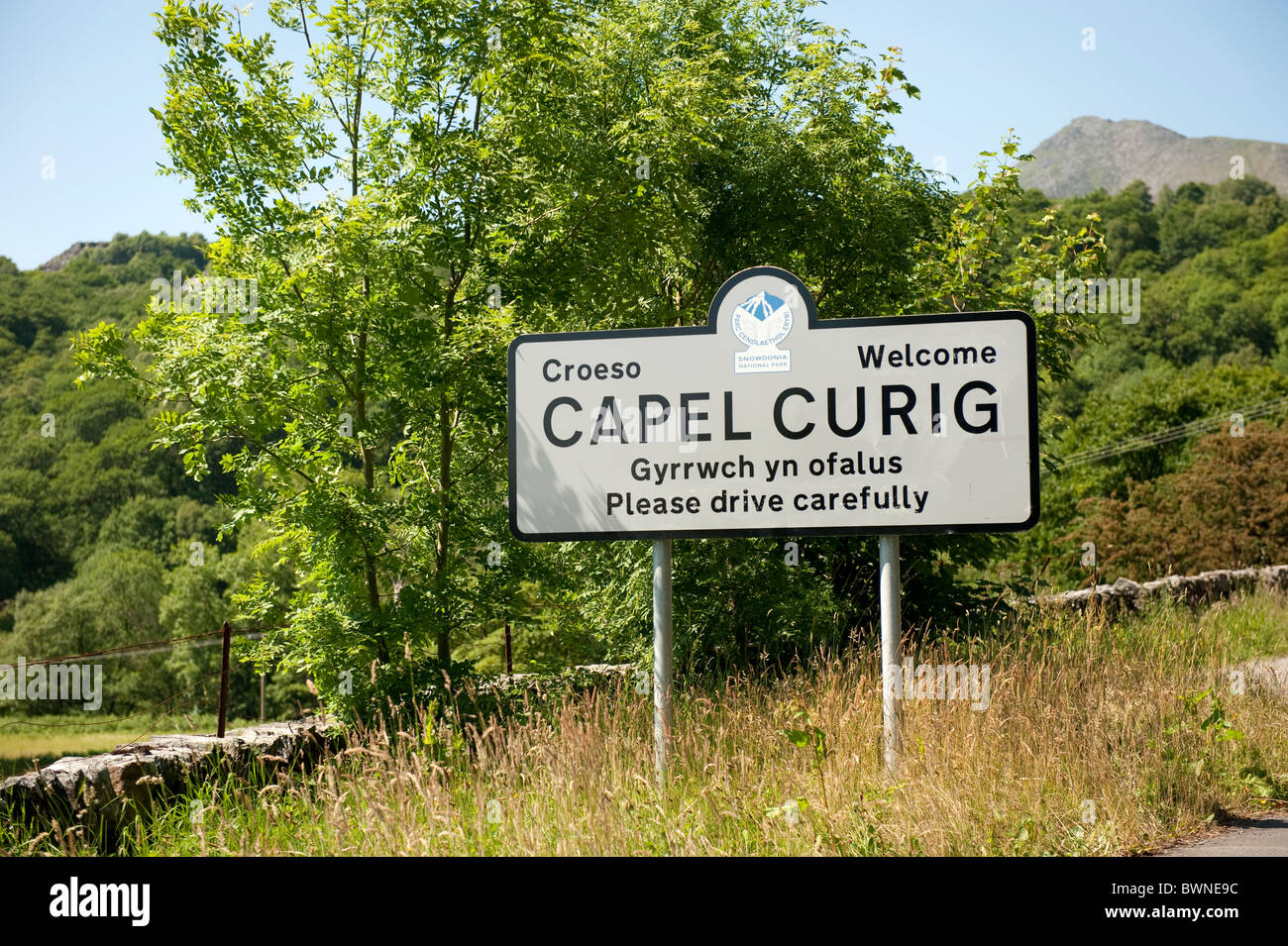Capel Curig Sign Stock Photo - Alamy