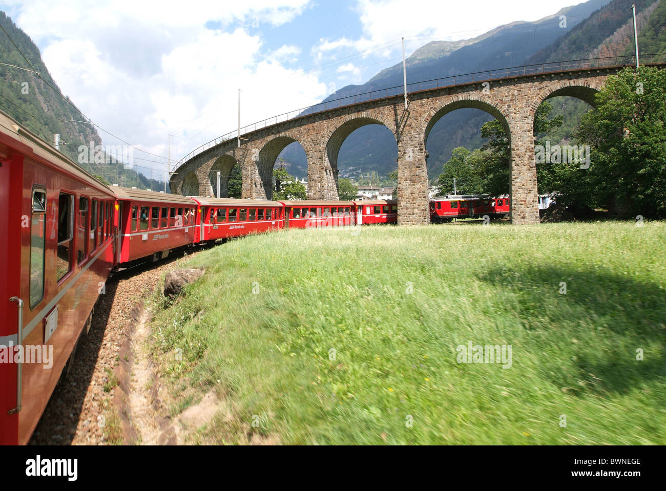 Switzerland Europe Brusio Val Poschiavo Canton Grisons Graubunden ...