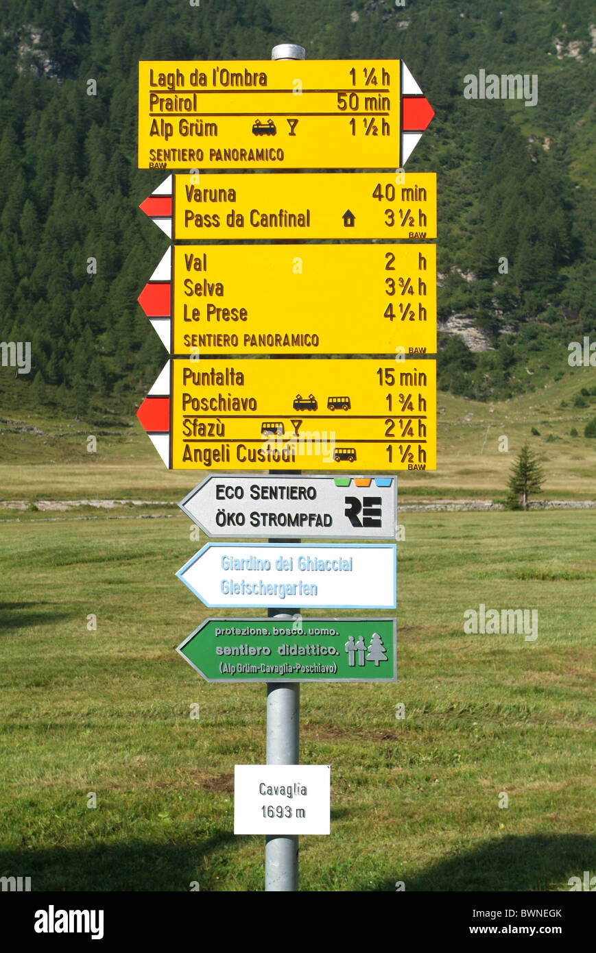 Switzerland Europe Canton Grisons Graubunden Grisons Cavaglia Val ...
