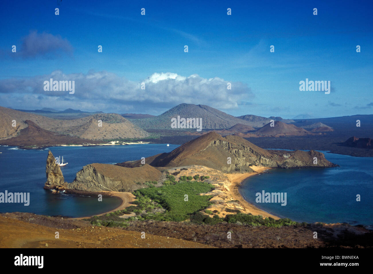 Equador Galapagos Islands Bartolome Island Pinnacle rock landscape ...