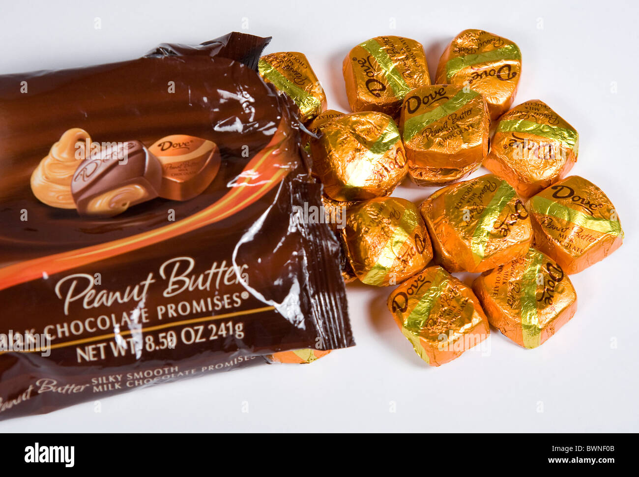 A package of Dove peanut butter milk chocolates Stock Photo - Alamy