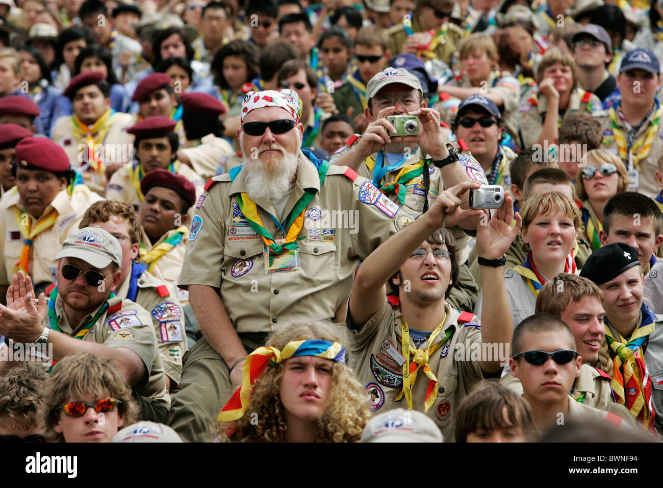 Scouts from the USA join other nationalities at the opening of the 21st ...