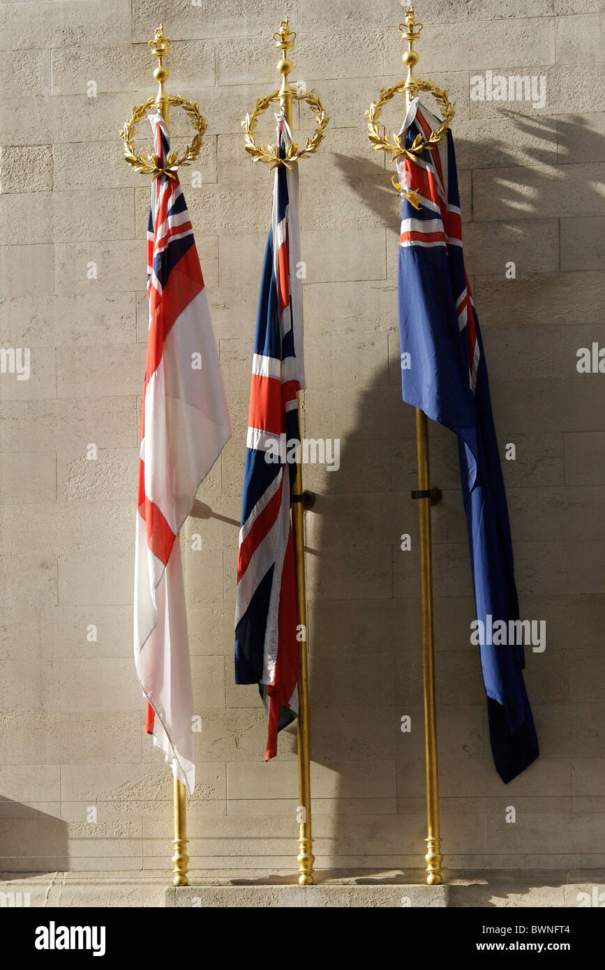 Flags including the Union Jack flag at the Cenotaph in Whitehall on ...