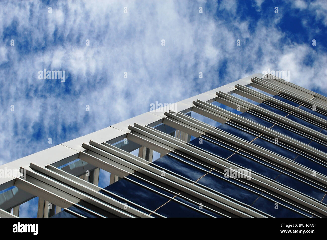 Angled steel and glass structure Stock Photo - Alamy