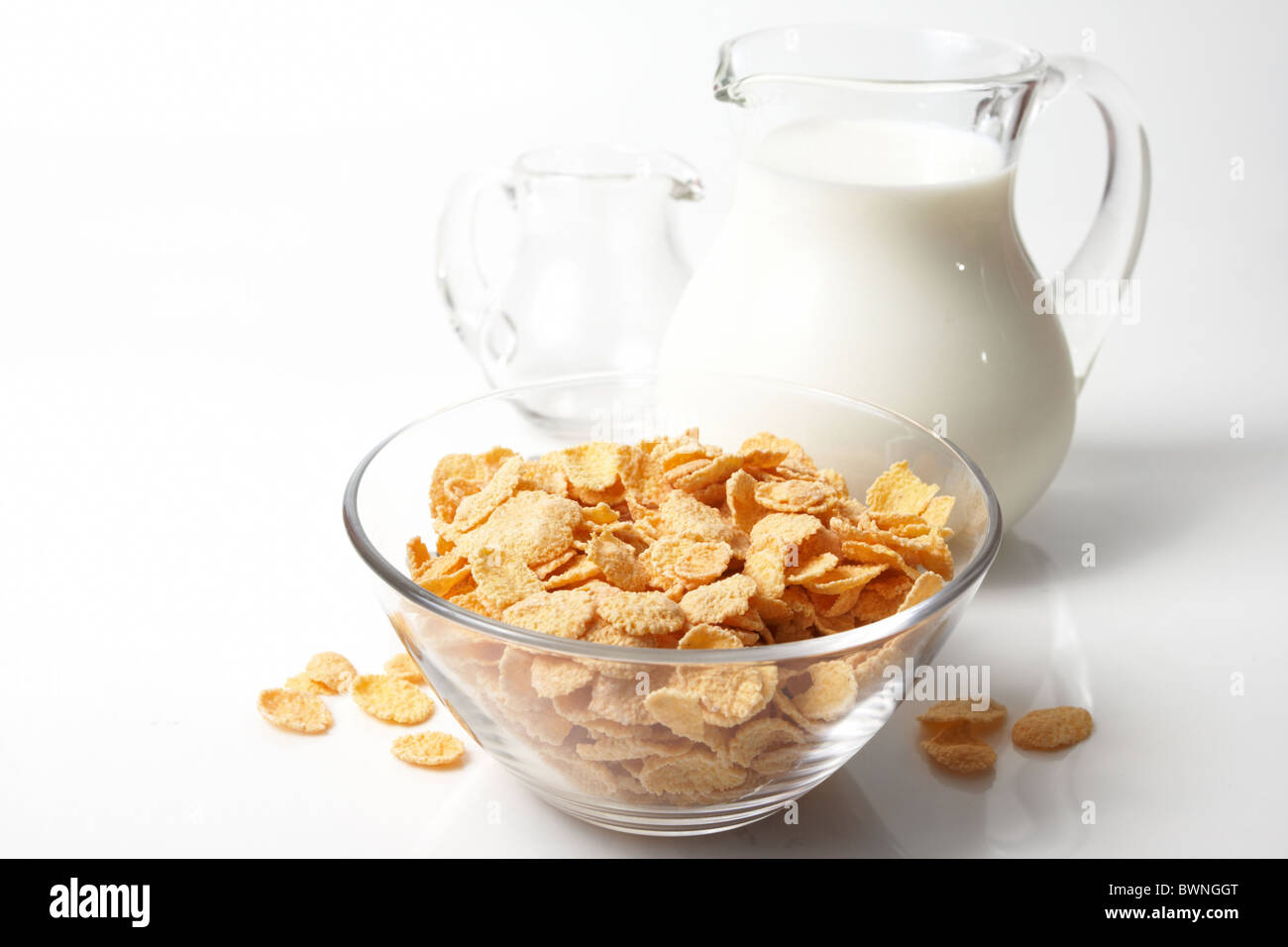 Breakfast with corn-flakes Stock Photo - Alamy
